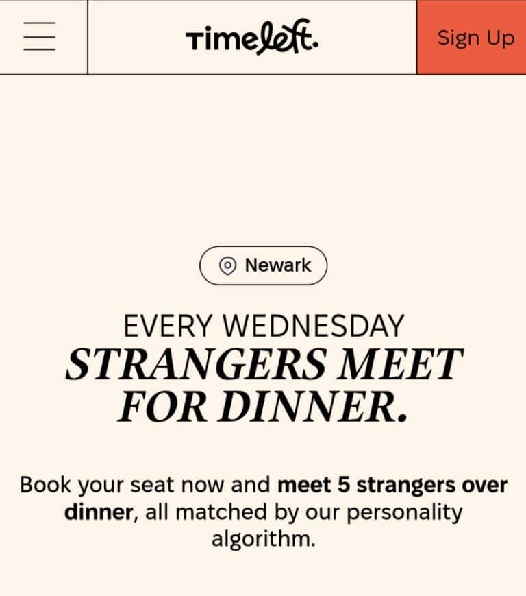 Timeleft (The Strangers Meeting For Dinner App) - Review